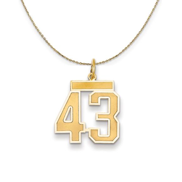 Black Bow Jewelry Co. | Jewelry | 4k Yellow Gold Jersey Med Number 43 ...